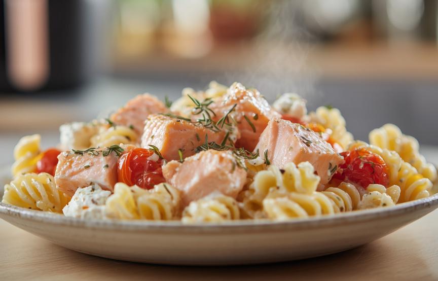 Lachs Feta Pasta